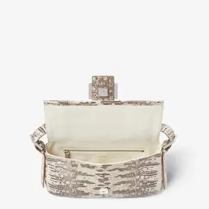 Fendi Baguette® 26424 Parchment-colored Lizard-leather Bag